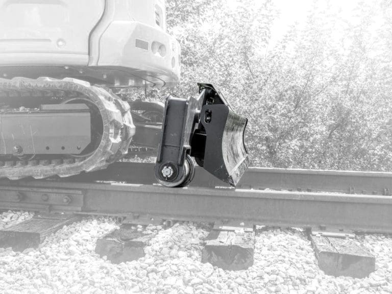 Compact Excavator Hi Rail Attachment (Blade Mount) | DymaxRail
