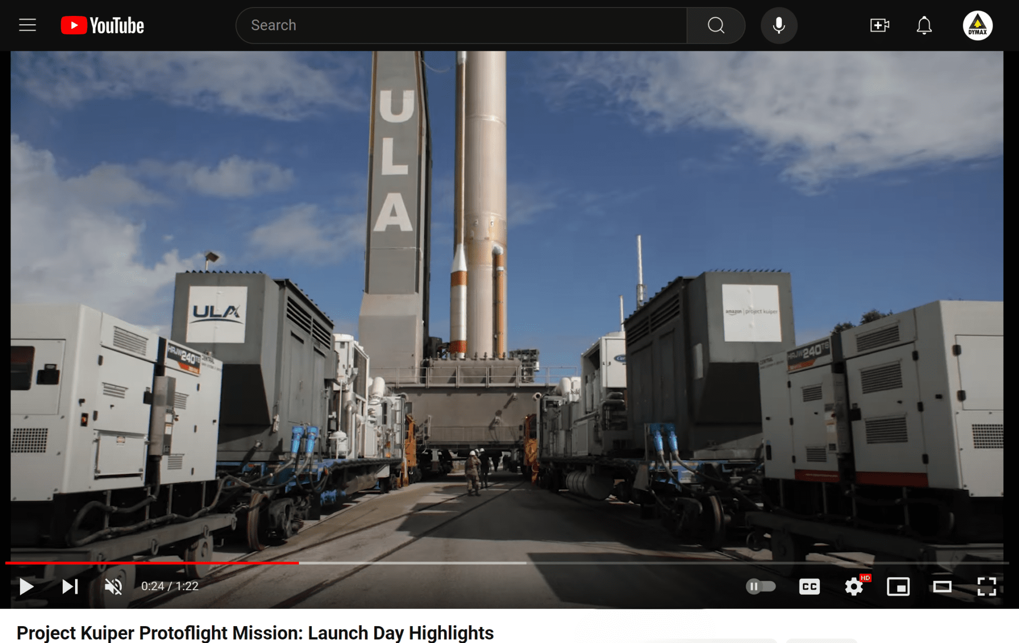 Rocket Launch Supported by Dymax's Innovative Rail Cart Chassis