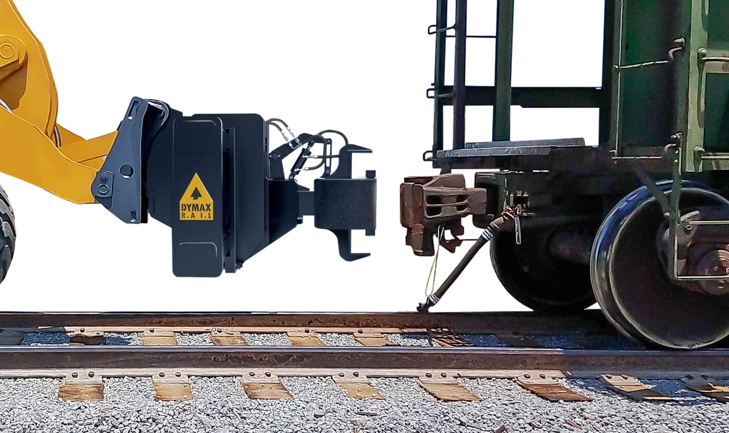 Railcar Couplers for Wheel Loaders and Tractors | DymaxRail
